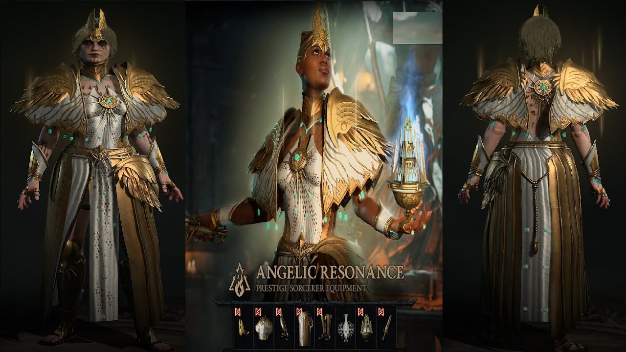 Angelic Resonance Sorcerer Set! | Diablo 4 Cosmetic Showcase! - YouTube