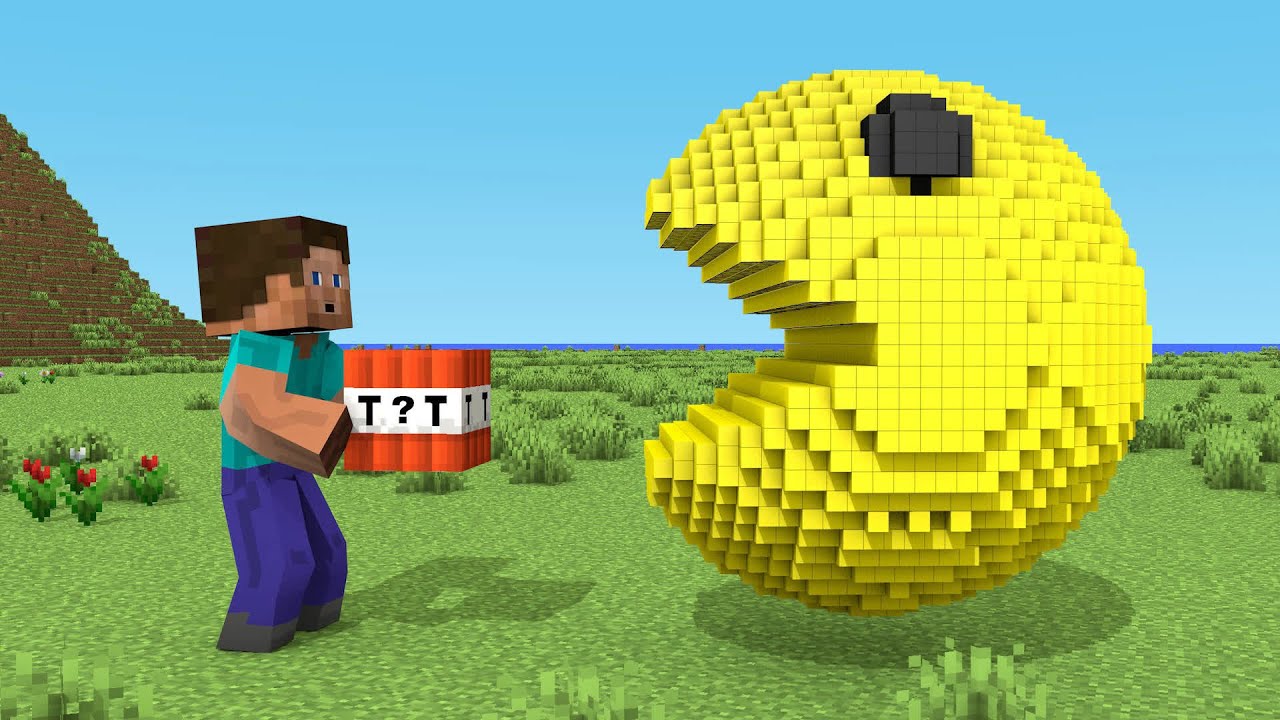Pacman in the Minecraft game - animation - YouTube