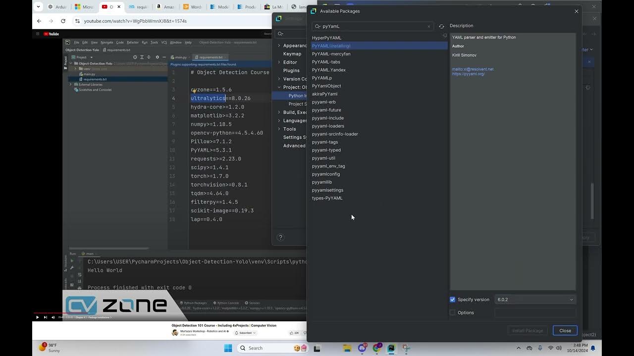 Installing Libraries Object detection - YouTube