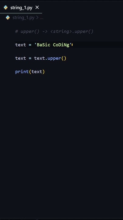 Upper String Method Day 247 Of String Methods Coding Python Pythonprogramming Youtube