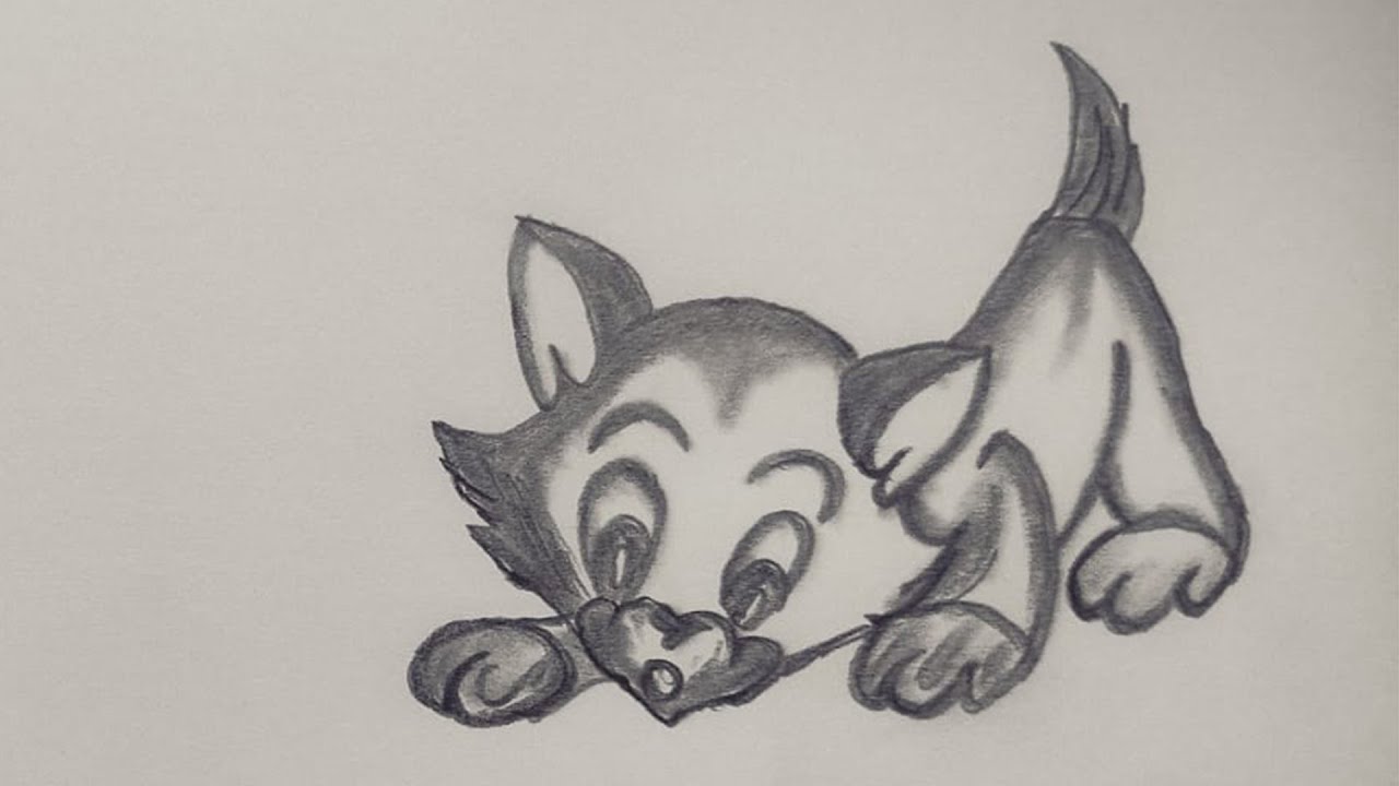 Draw Tom the Cat (Tom and Jerry) Easy Pencil Sketch Tutorial! - YouTube