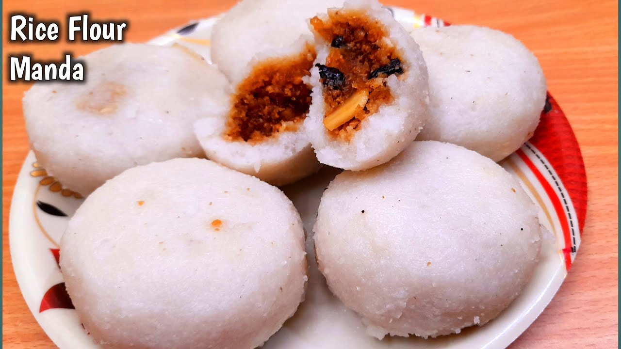 Chaula Manda Pitha | Coconut stuffed rice flour dumplings (steamed ...