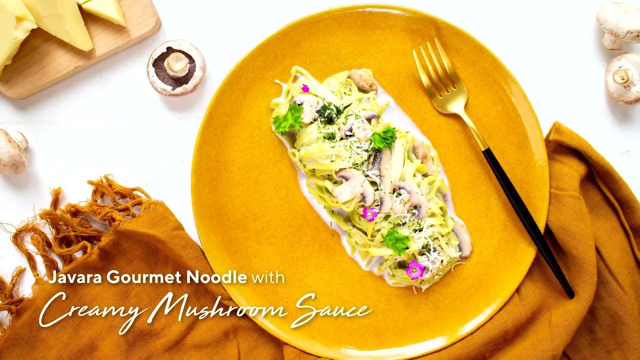 Spinach Javara Gourmet Noodle with Creamy Mushroom Sauce, Super ...