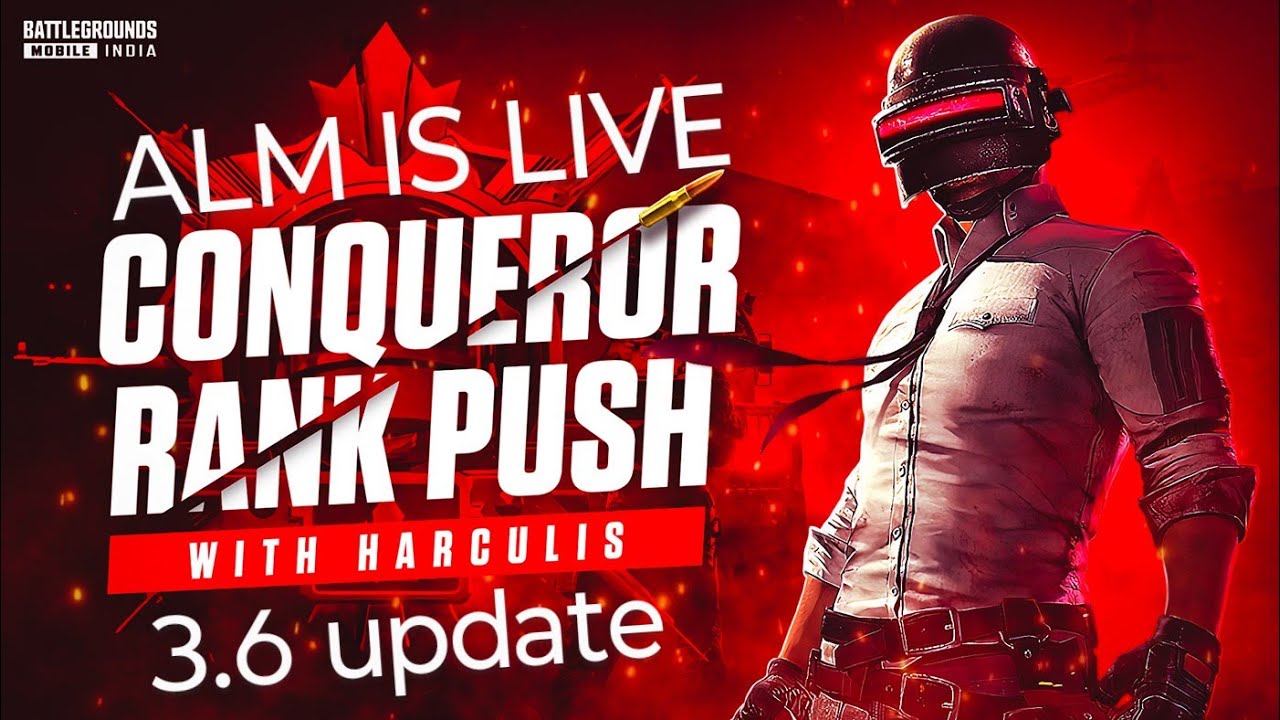CONQUEROR RANK PUSH WITH HARCULIS NEW UPDATE 3.6 | BGMI | aLm is live ...