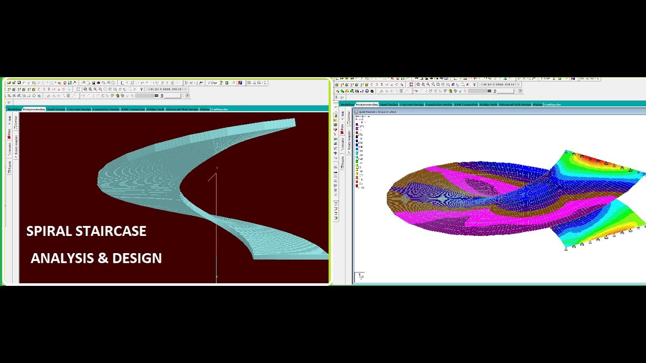 ANALYSIS & DESIGN OF SPIRAL STAIRCASE BY STAAD - YouTube