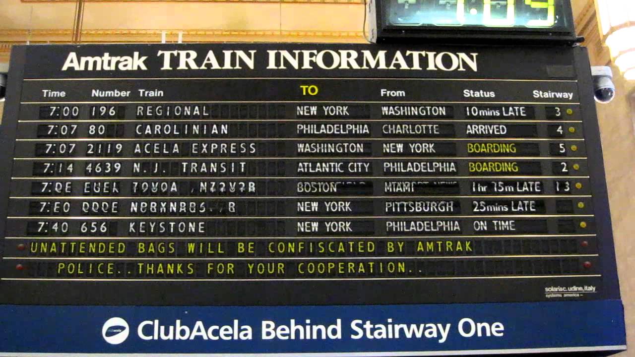 Amtrak Solari Board at 30th Street Station - YouTube