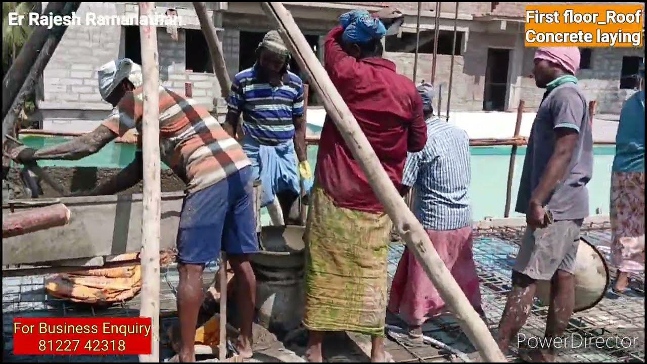 Building Construction First Floor Roof Slab Concrete Ambattur Site Series 18 Er Rajesh