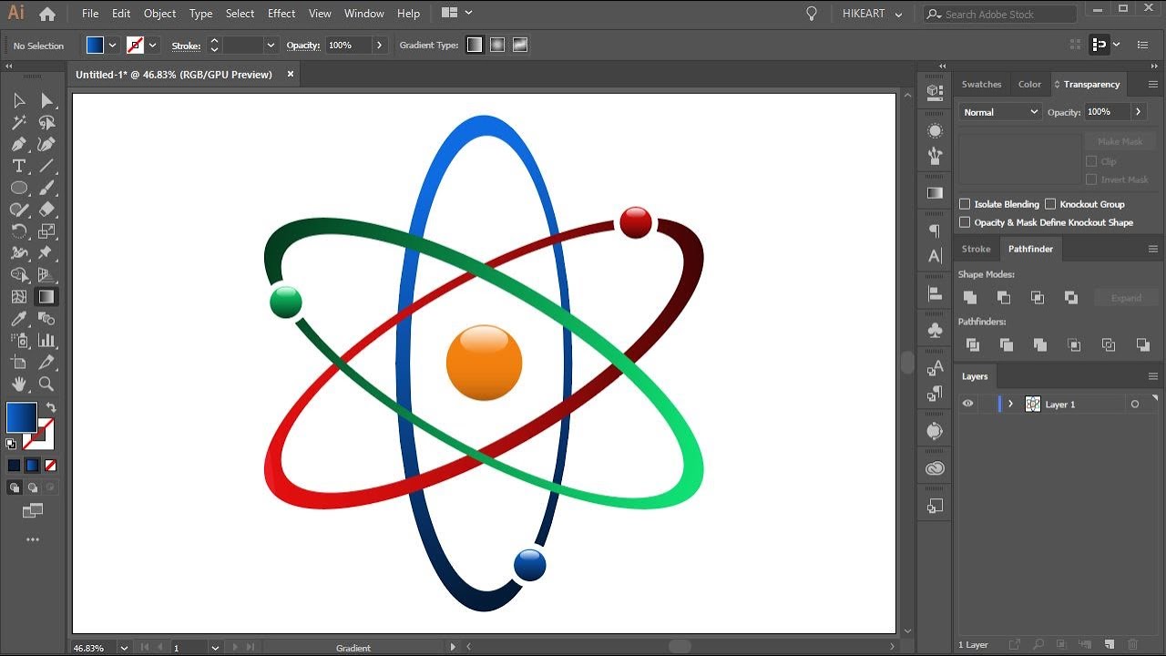 How to Create an Atom Icon in Adobe Illustrator - YouTube