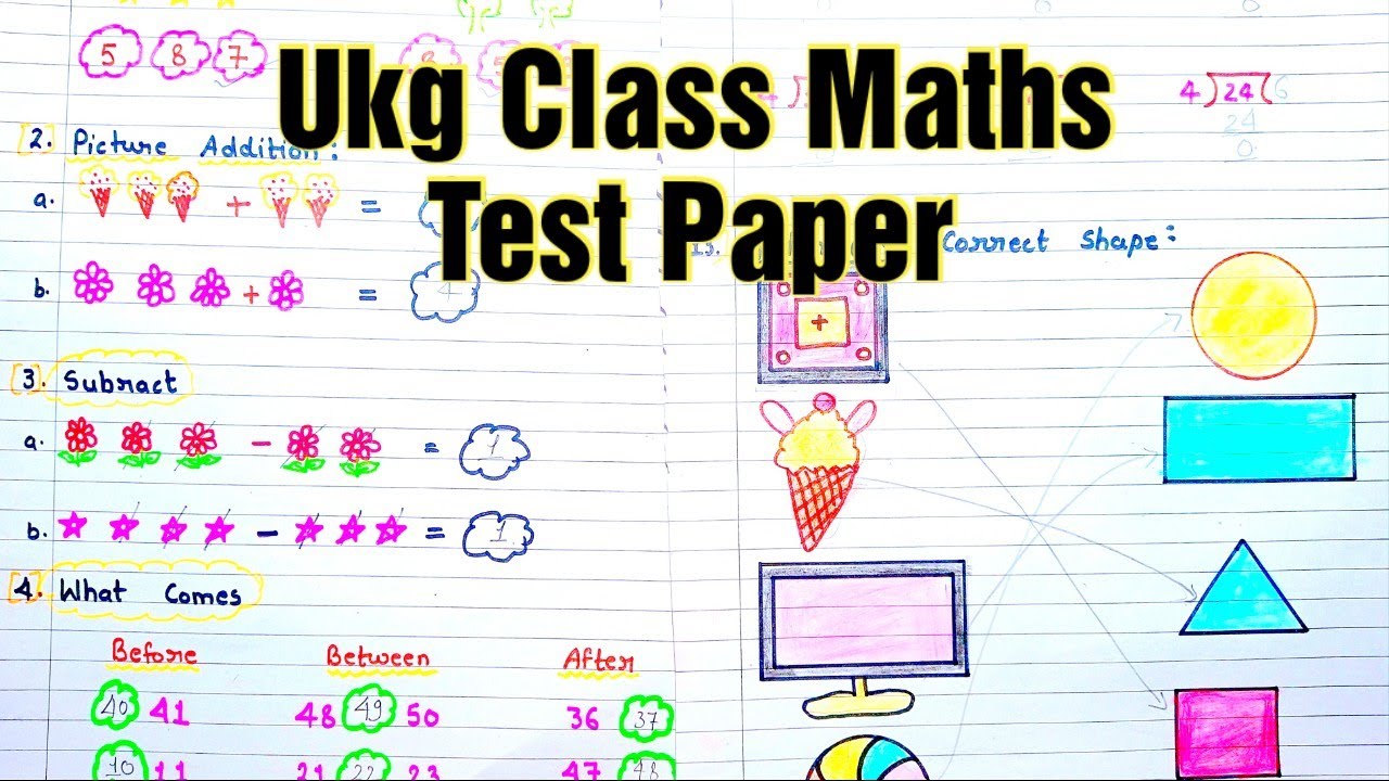 UKG Maths | Ukg Maths Worksheet | Maths Worksheet for Ukg | Senior Kg ...