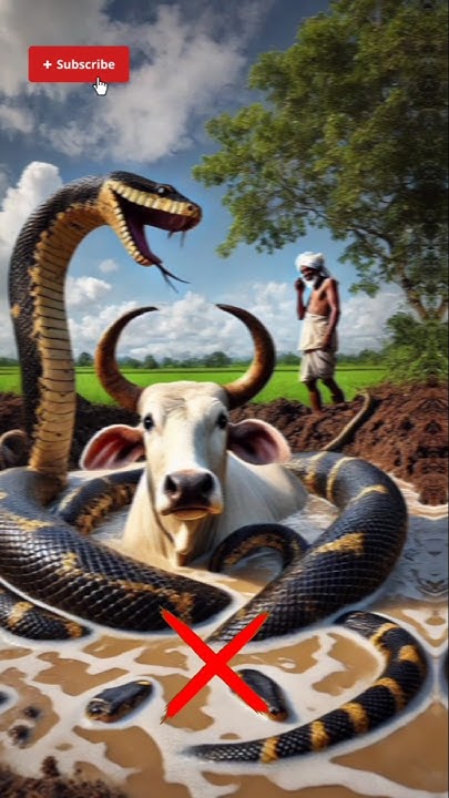 Cow VS Snake 😱 best adit #shortvideo #shorts #allah #islamic # ...