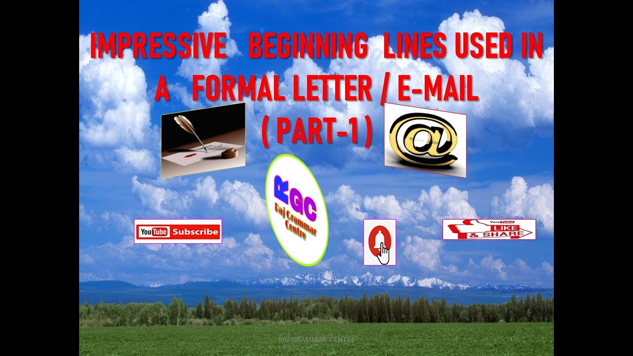 Impressive Beginning lines Used In a Formal Letter / Email (Part-1 ...