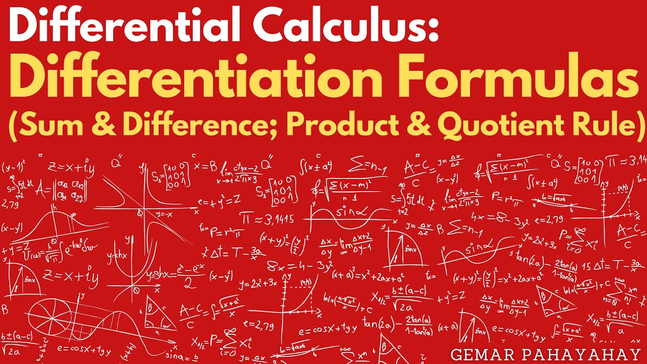 Differential Calculus: Differentiation Formulas - YouTube