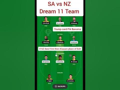 New Zealand vs South Africa Dream 11 Team,SA vs NZ Dream 11 Team Today Match,World Cup match ...