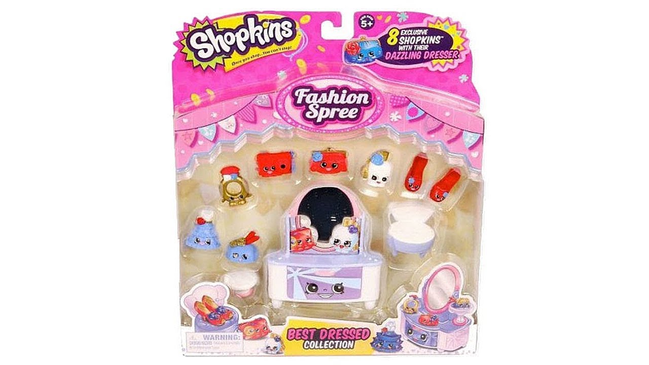 Shopkins Fashion Spree Best Dressed Collection Unboxing Youtube