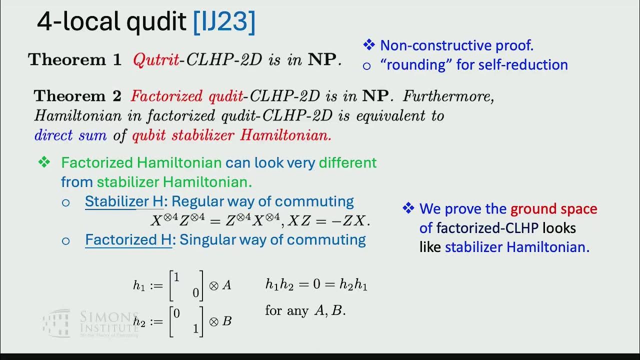 Introduction To Commuting Local Hamiltonian Problems - YouTube