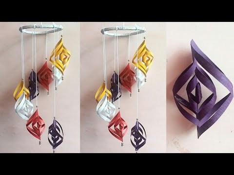 Diy paper craft | paper wind chime ideas | wall hanging idea | wall ...