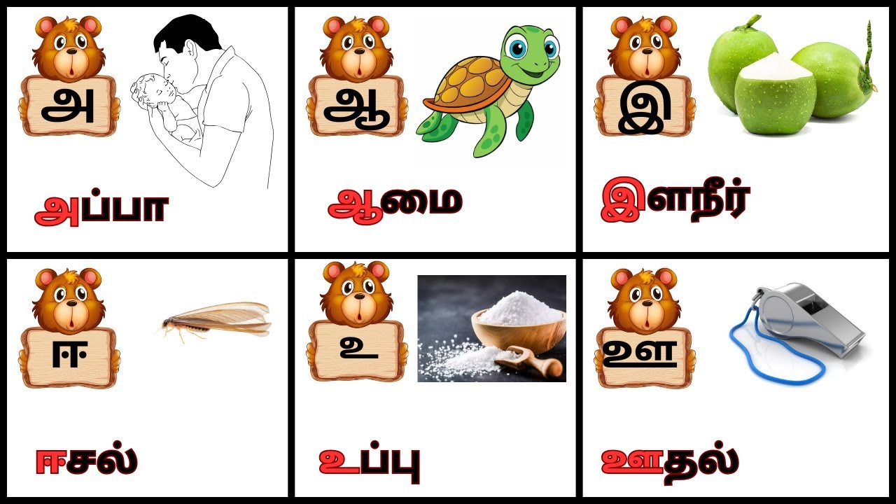 Tamil UyirEluthukkal | அ ஆ இ ஈ | உயிர் எழுத்துக்கள் | learn Tamil ...