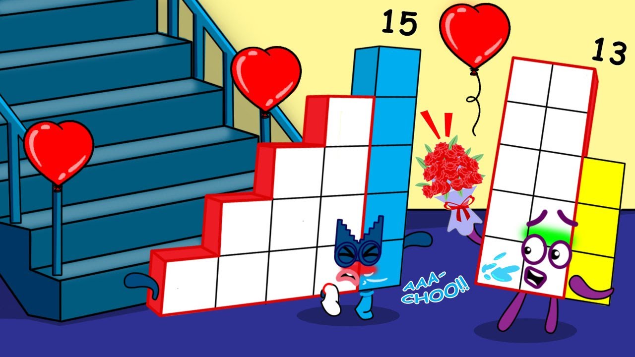 The special gift for NB 15 at celebrates valentine's day | Numberblocks ...