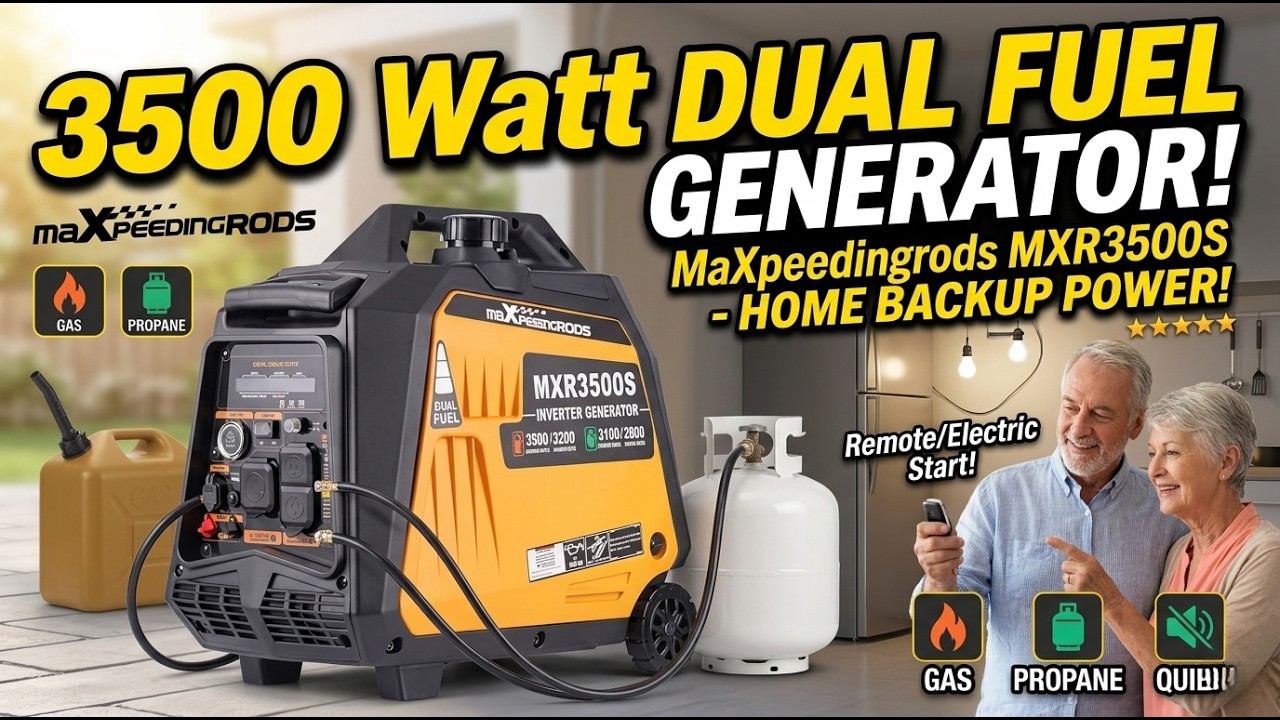 MaXpeedingrods 3500 Watt Dual Fuel Inverter Generator - YouTube