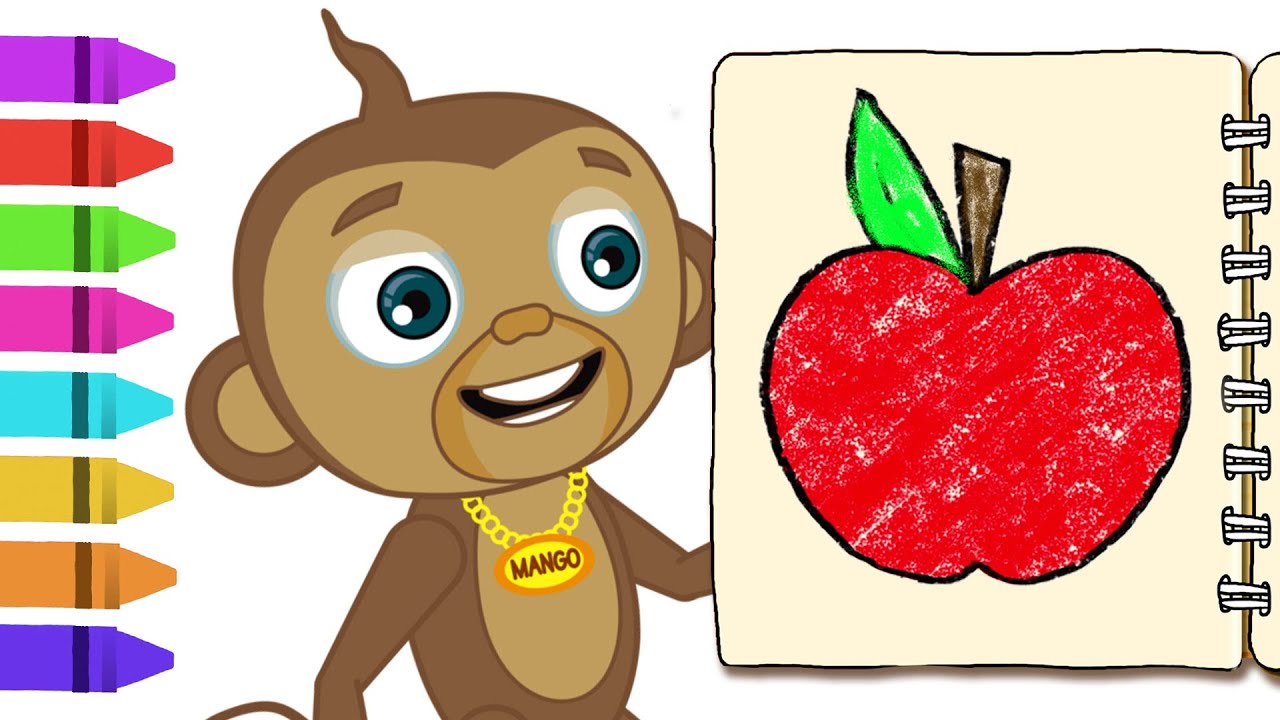 Draw And Color Fruits 🎨 🍎 | Learn Fruit Names | Toddler Learning Video ...