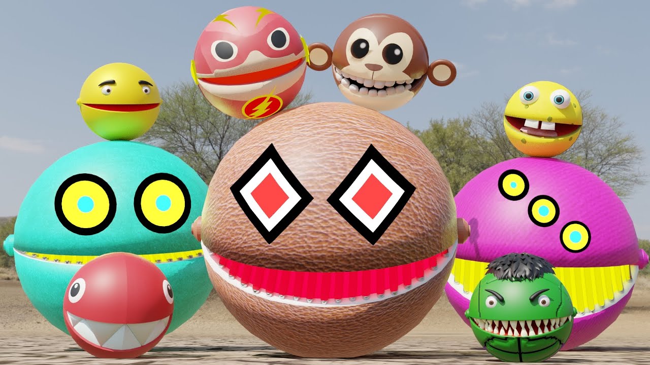 Flash Pac vs Pac-Monkey & Robot Pacman - Dry Cracked Lake - YouTube