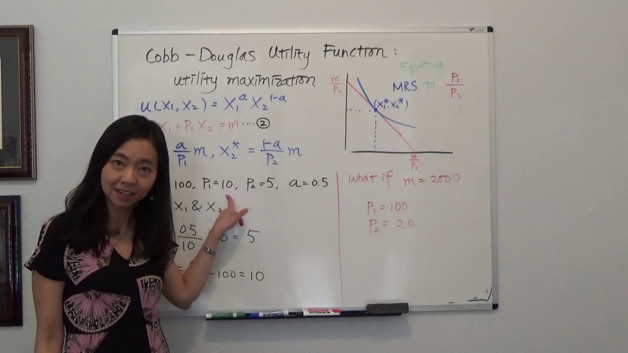 Cobb Douglas Utility Maximization: An Example - YouTube