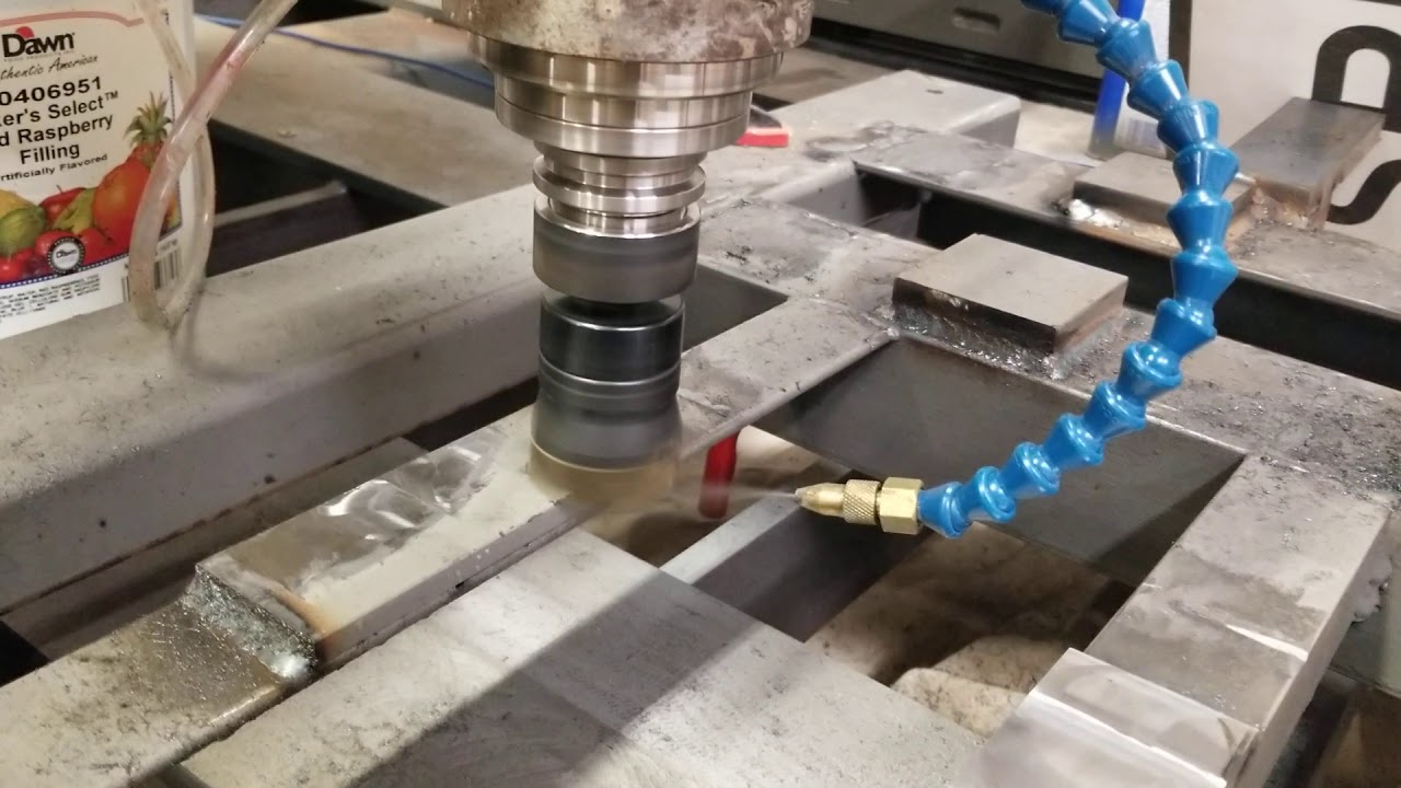 Machining steel on cnc router - YouTube