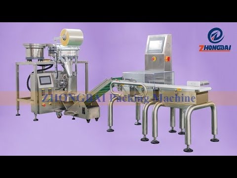 Small hardware parts packing machine with weighing check system - YouTube