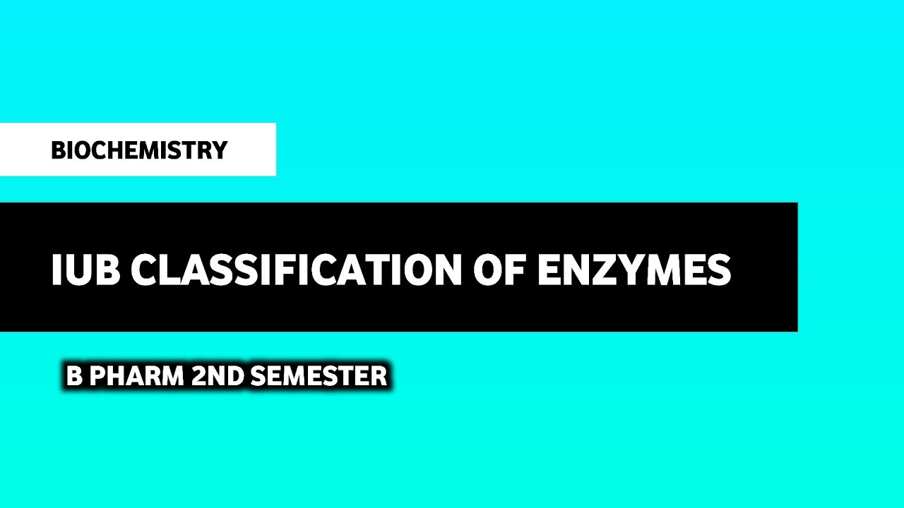 Introduction And IUB Classification Of Enzymes | Biochemistry | B Pharm ...