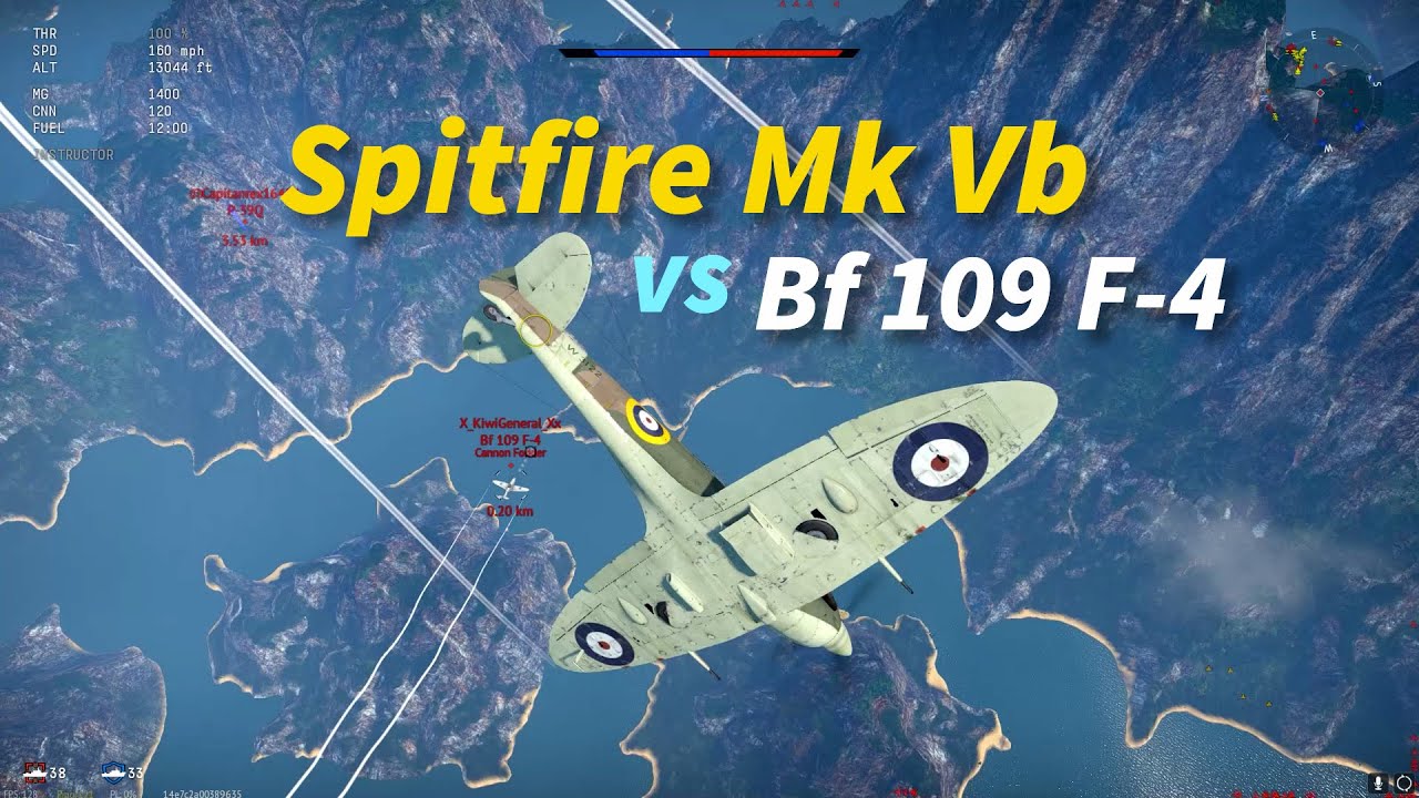 Spitfire Mk Vb vs Bf 109 F-4: War Thunder arcade gameplay - YouTube