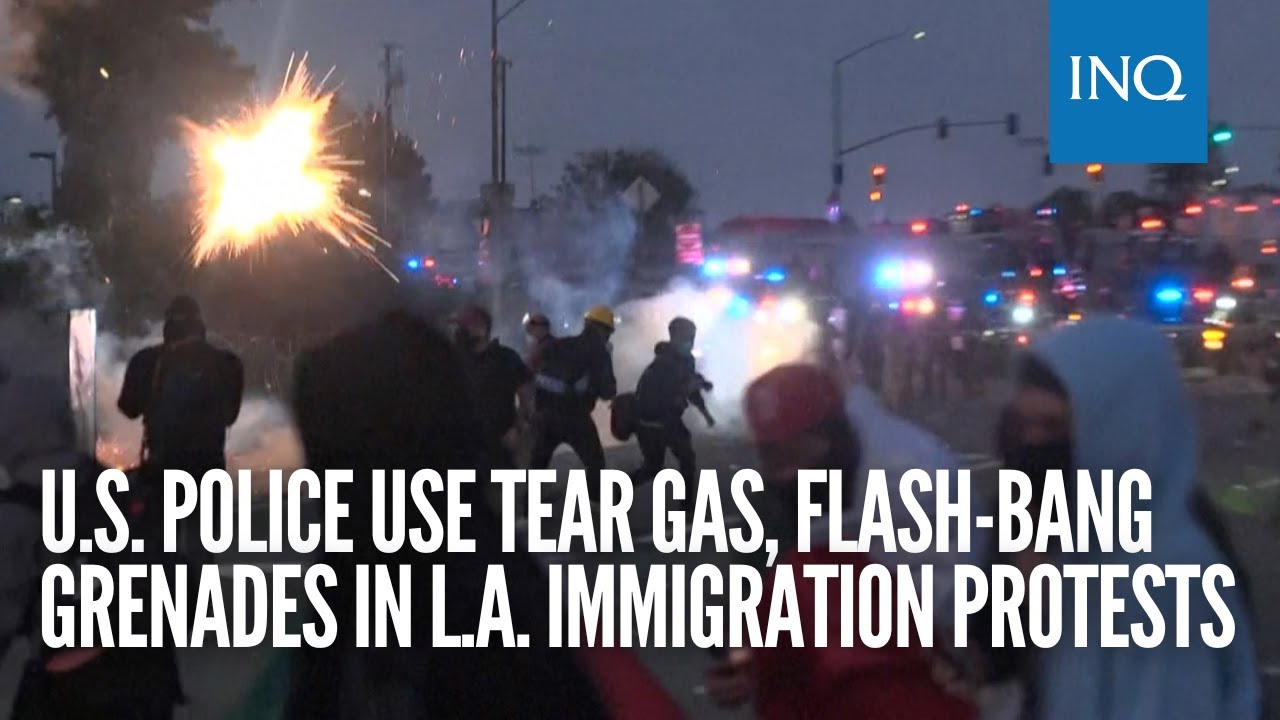 US police use tear gas, flash-bang grenades in LA immigration protests ...