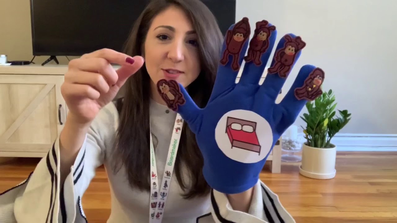 5 Little Monkeys Finger Play: Core Word No - YouTube