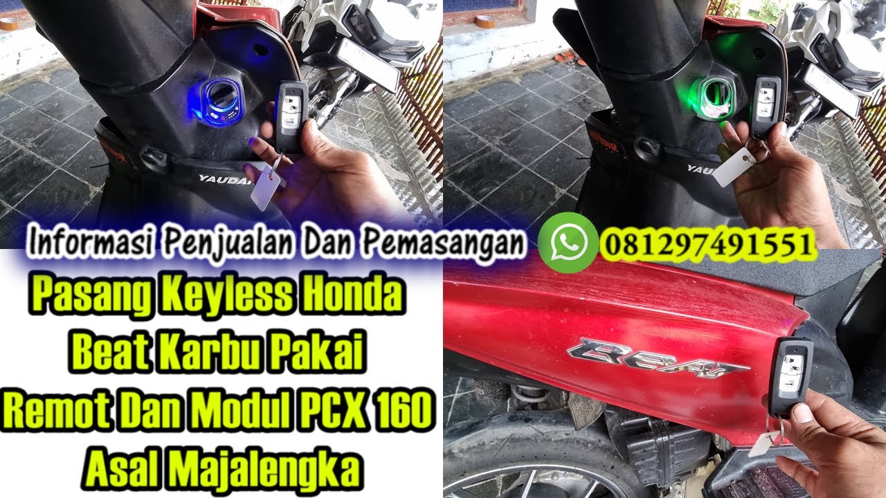 Pasang Keyless Honda Beat Karbu Pakai Remot Dan Modul Original PCX160 ...