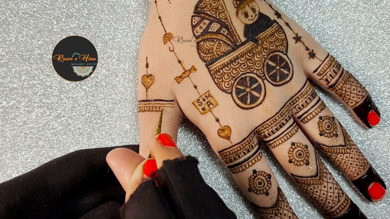 Mom To Be Mehndi Design 2023 || Baby Shower Mehndi Design || Mama to be ...