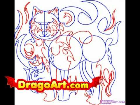 How to draw tribal wolf art, step by step - YouTube