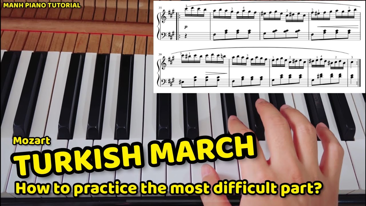 🎹 Manh Piano Tutorial - The Most Difficult Part of Mozart Turkish March ...