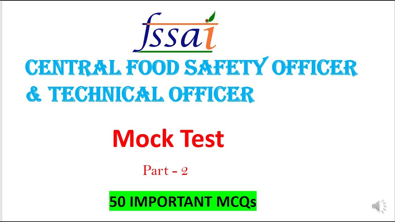 FSSAI MOCK Test : CFSO & TO | TN MRB FSO , STATE FSO EXAM | MOCK TEST ...