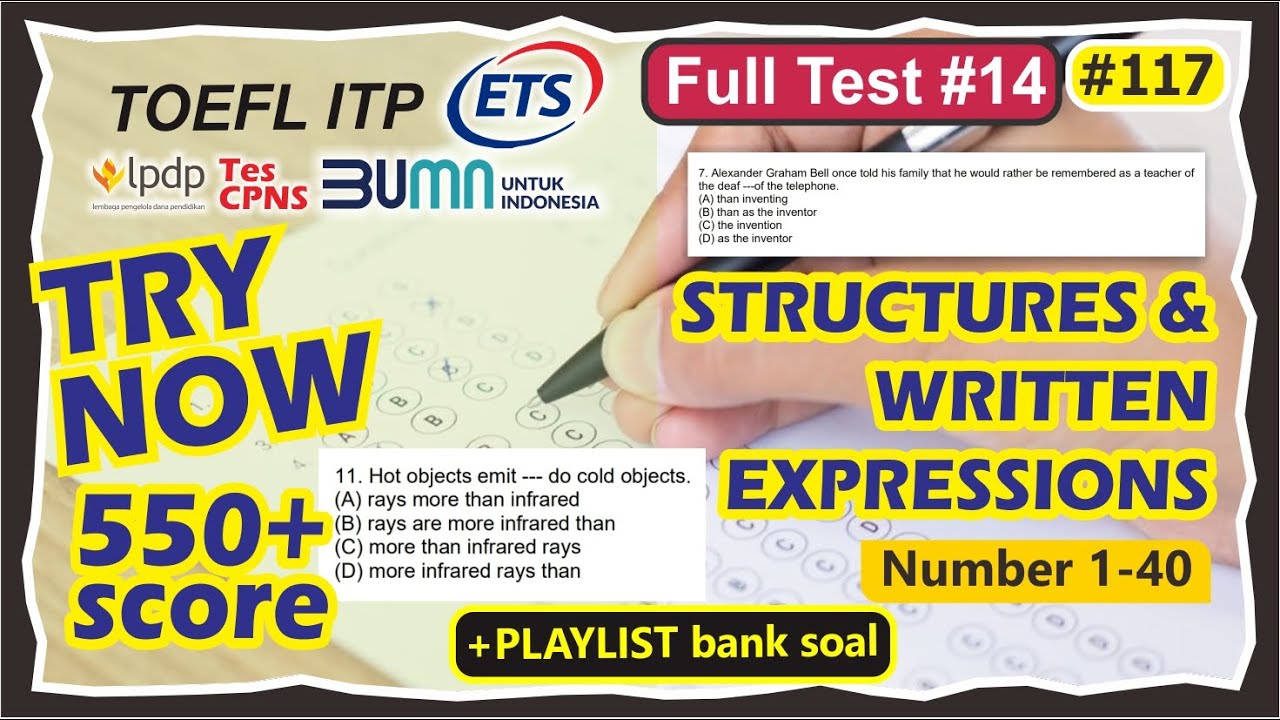 TOEFL ITP Structure 1-40 actual test 2024 TES BAHASA INGGRIS BUMN # ...