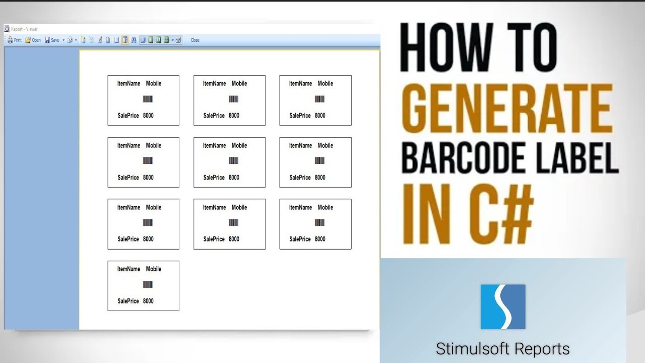 Stimulsoft Report Create and Print Barcode || Using C# (.Net) || Simple ...