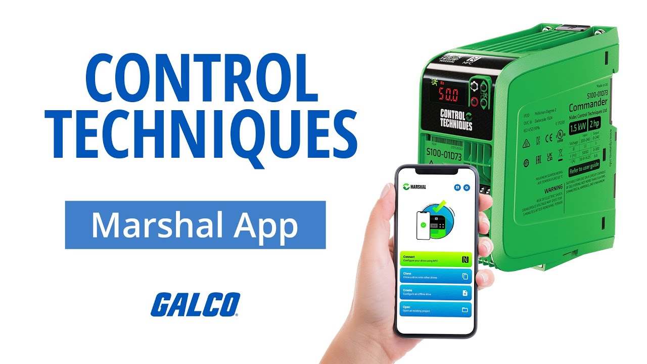 Control Techniques - Commander S100 - MARSHAL App | Galco - YouTube