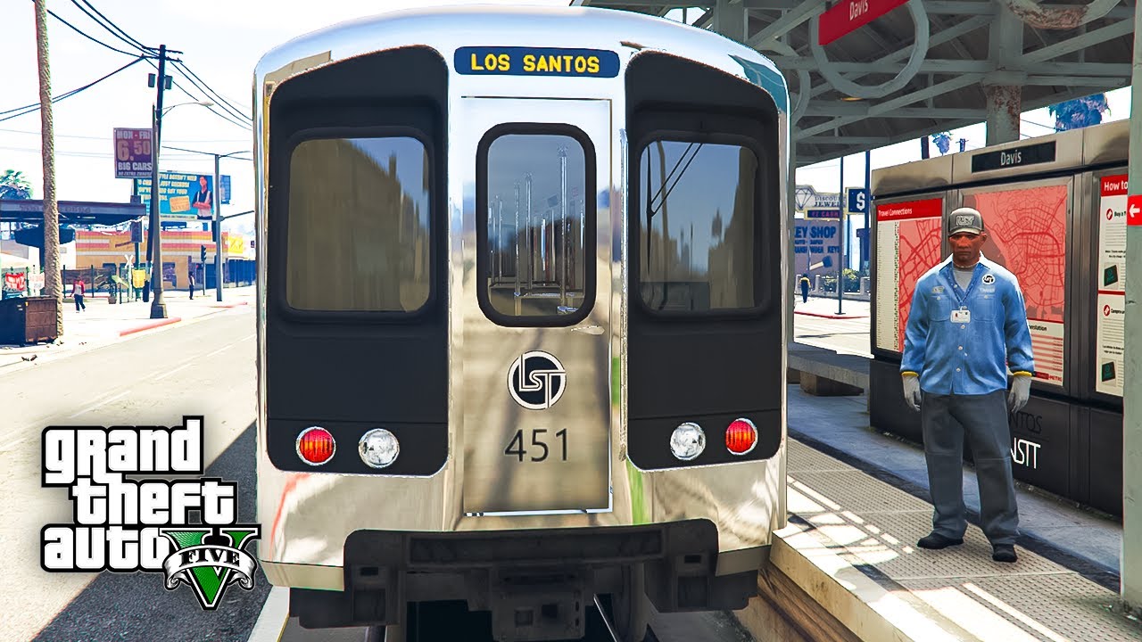 GTA V - Train Simulator MOD! - Driving LS Subway (LS Metro) - YouTube