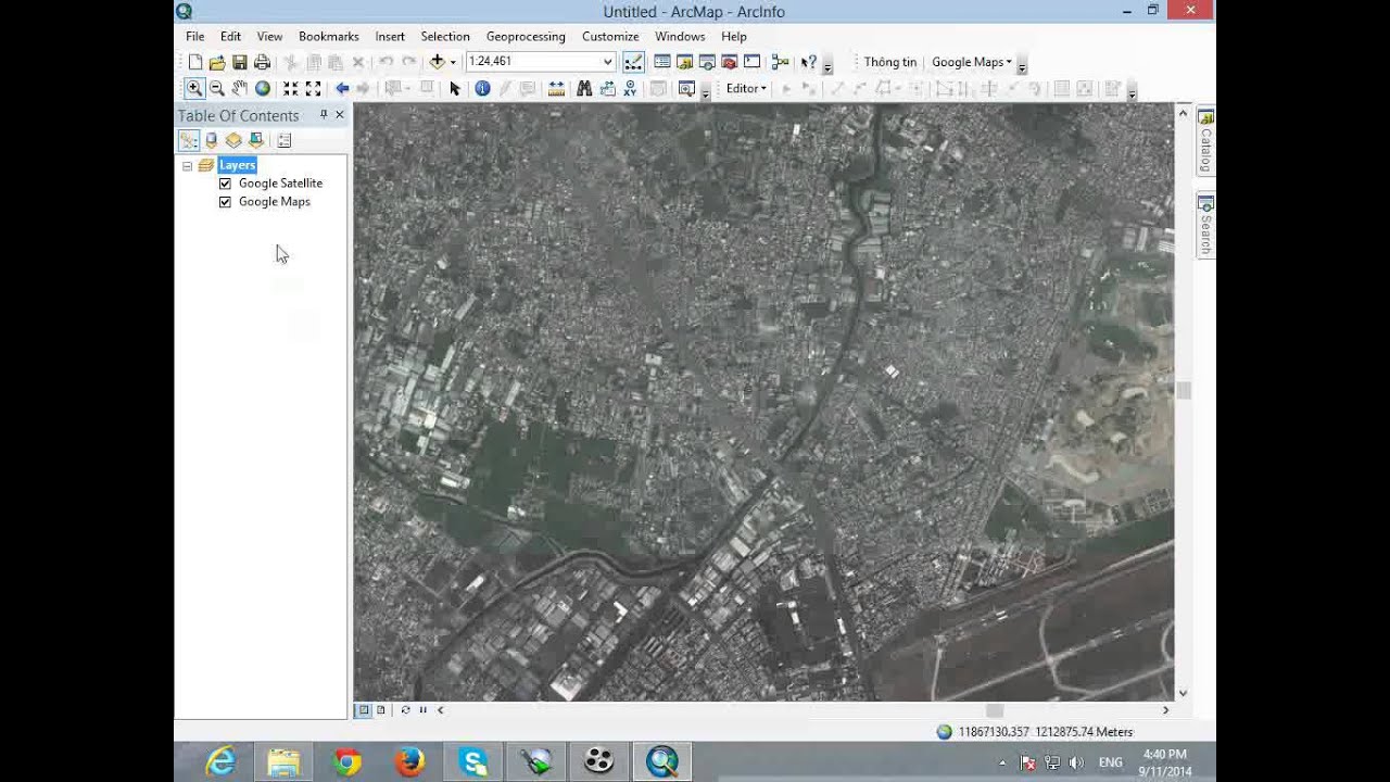 ArcMap with Google Maps, Google Hybird, Google Satellite - YouTube