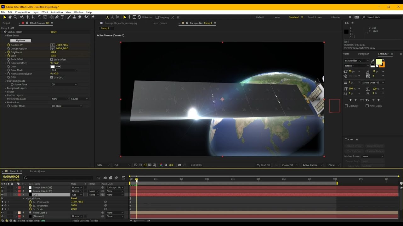 Kỹ xảo Vệ tinh bay ngoài không gian - Trái đất 3D bằng VC Orb và ...