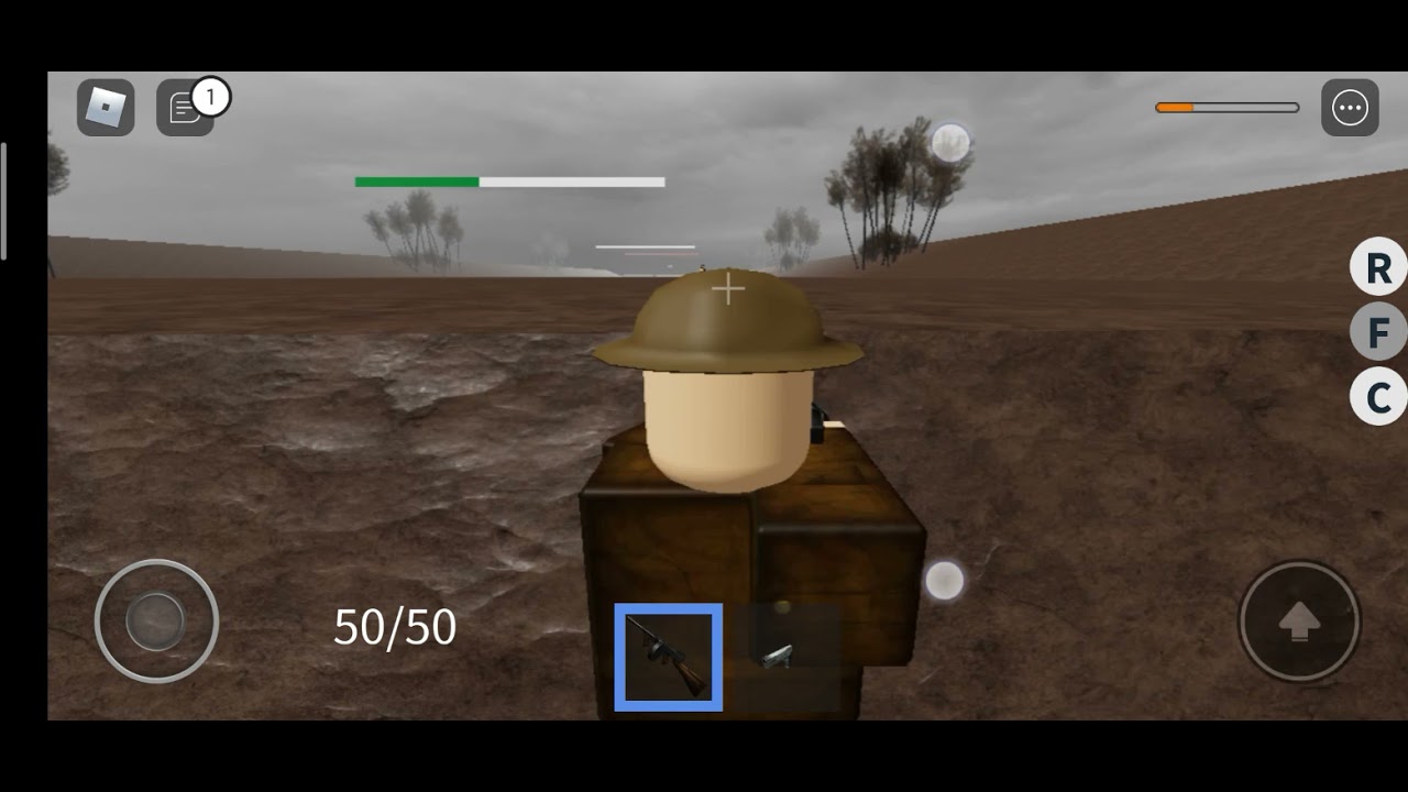 playing Roblox trench war - YouTube