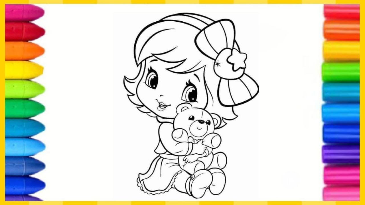 How to Color a Beautiful Princess with a Teddy for Kids 🎨👑🧸 - YouTube