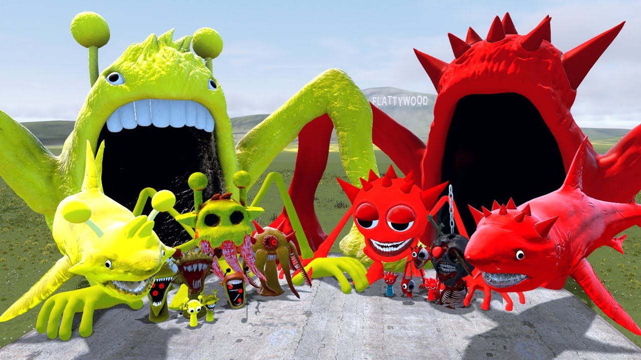 ALL PHASES OF NEW SIMON SEA EATER SPRUNKI VS ALL PHASES OF NEW RADDY ...