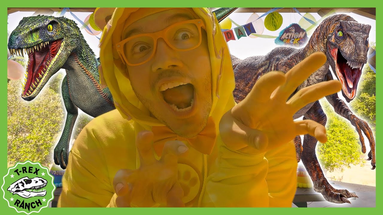 Blippi Vs. Raptors! Action Pack Adventure | T-Rex Ranch Dinosaur Videos ...