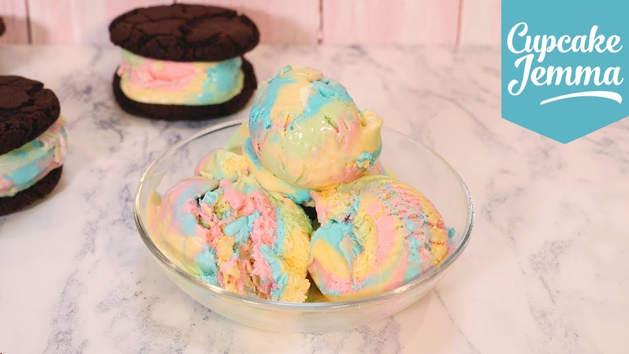 Easy No-Churn RAINBOW Ice Cream Sandwich Recipe & Tutorial | Cupcake ...
