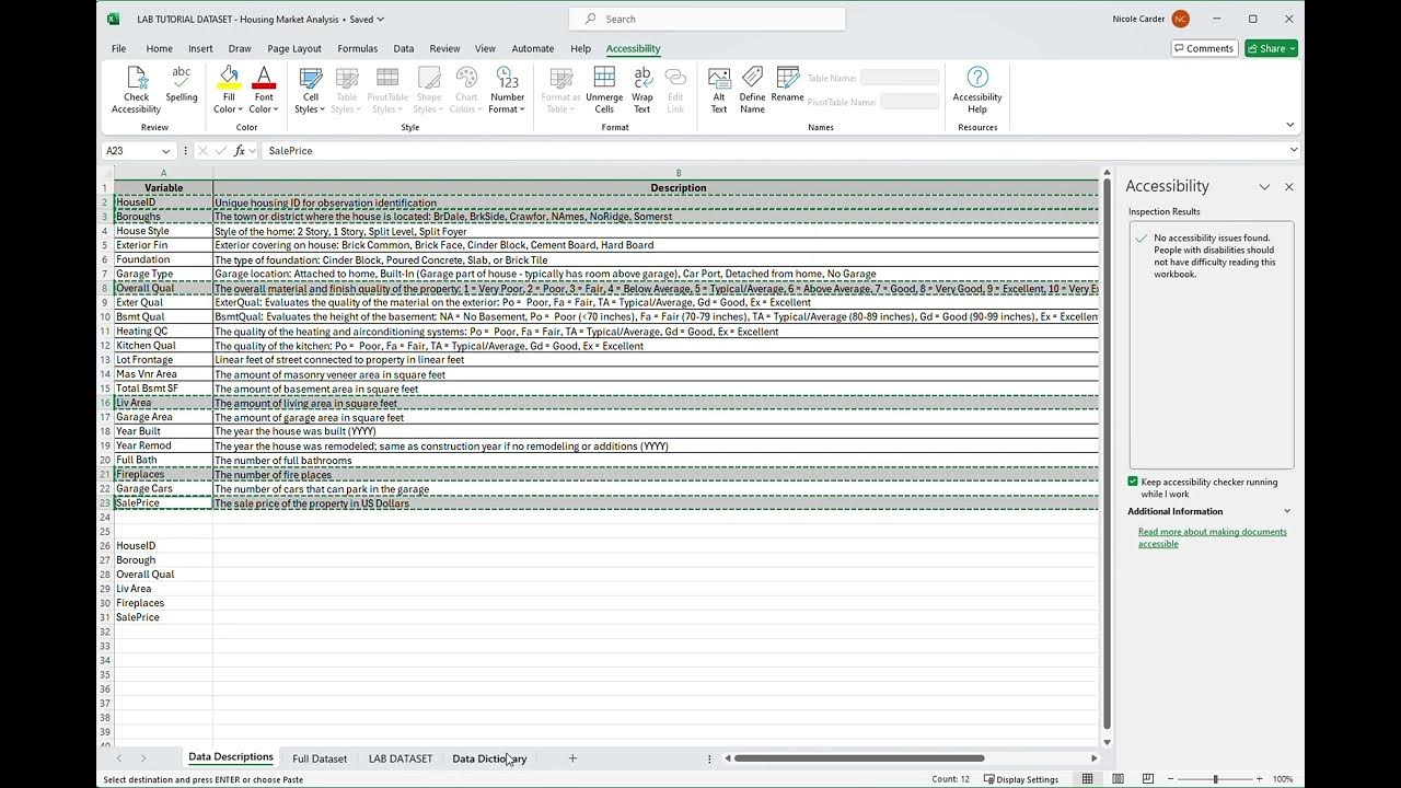 2 - Building a Data Dictionary - Inputting Given Info - YouTube