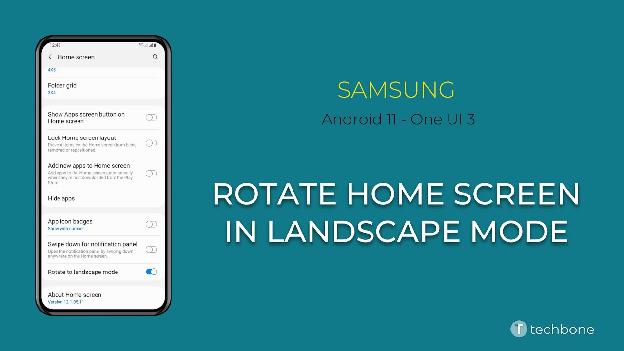 How to View Home screen in landscape mode - Samsung [Android 11 - One ...
